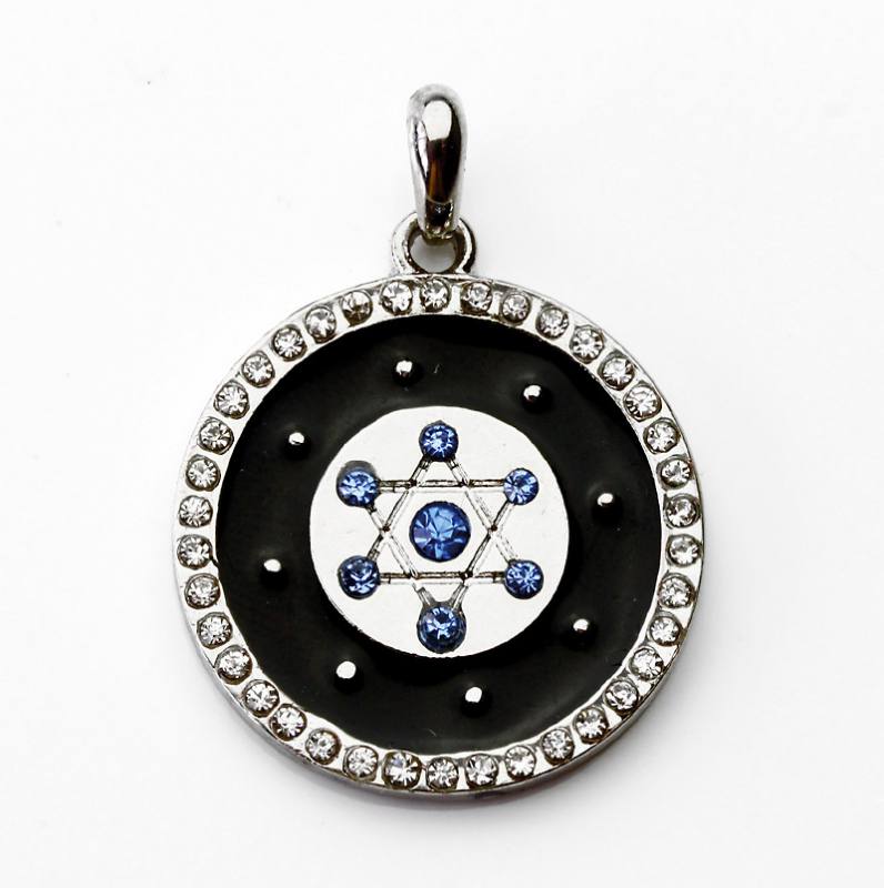 Pendentif Matrix univers laiton argenté Ø 24 x 3 mm - Ritualshop